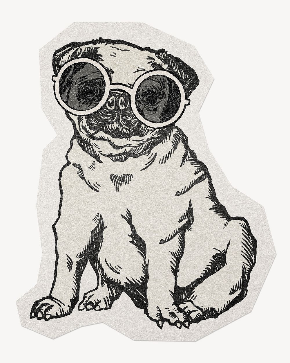 Funny pug paper cut isolated | Free Photo - rawpixel