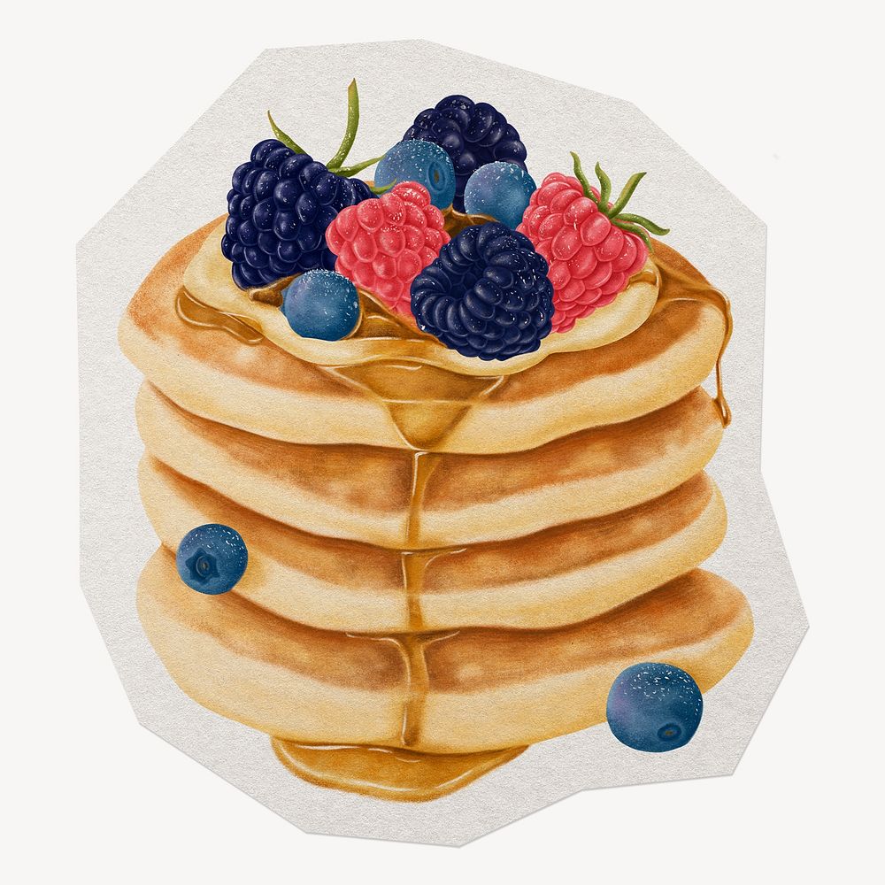 Berries pancakes paper cut isolated | Free Photo - rawpixel