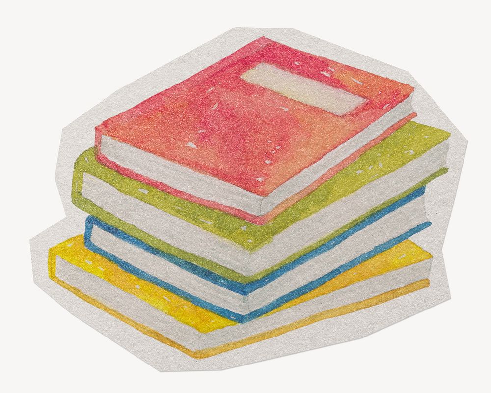 Stacking books paper cut isolated | Free Photo - rawpixel