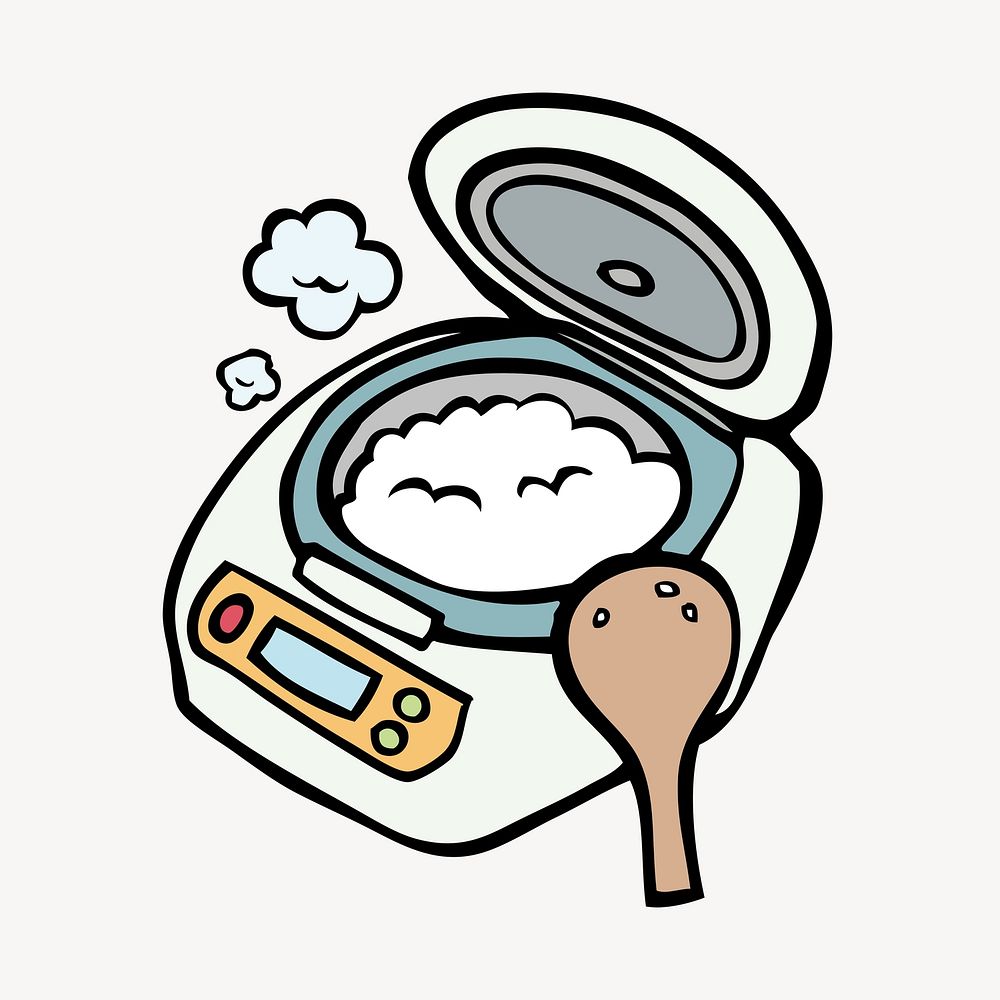 Rice cooker illustration. | Free Photo Illustration - rawpixel