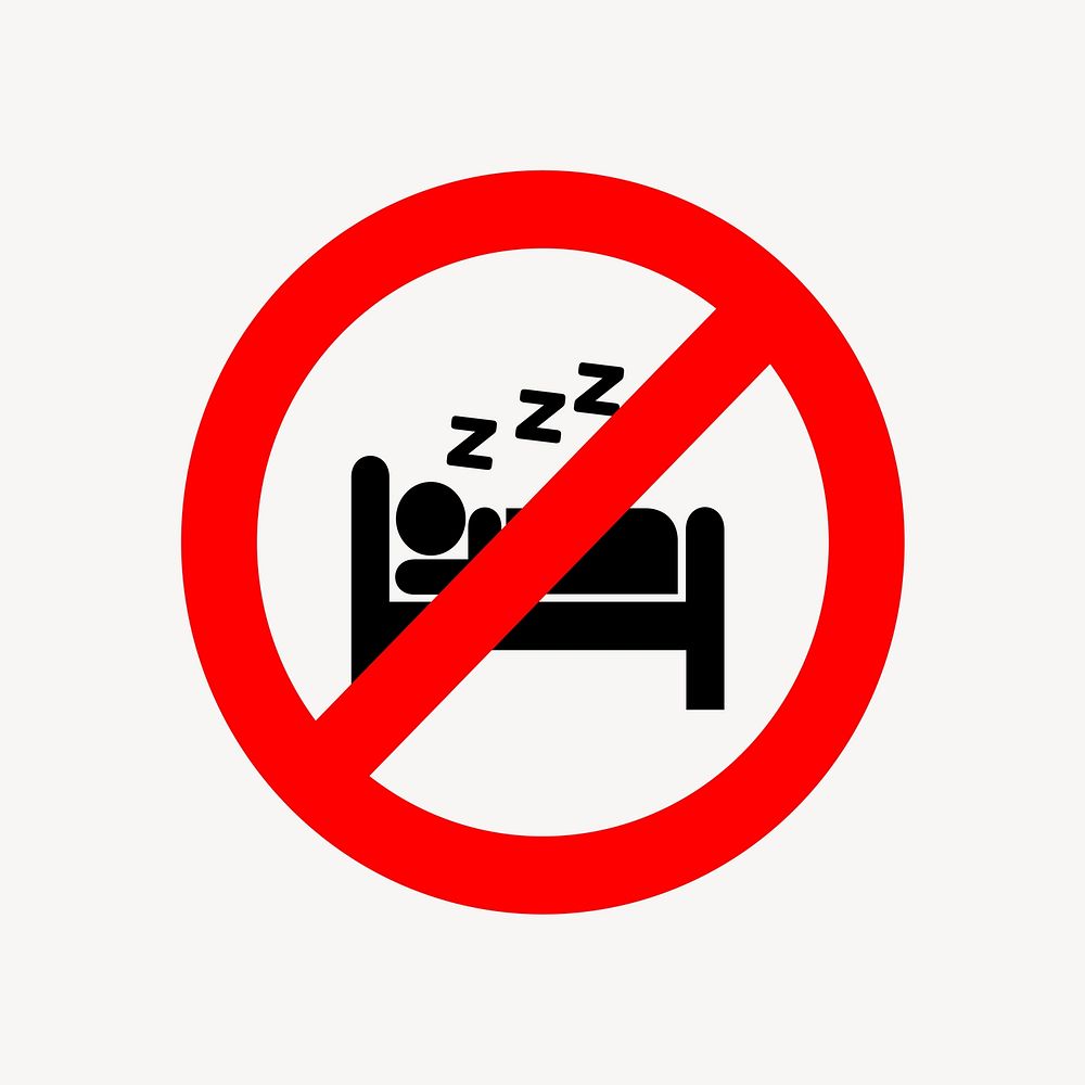 No sleep area collage element | Free Vector - rawpixel