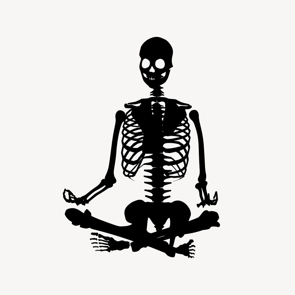 Meditating skeleton illustration. Free public | Free Photo - rawpixel