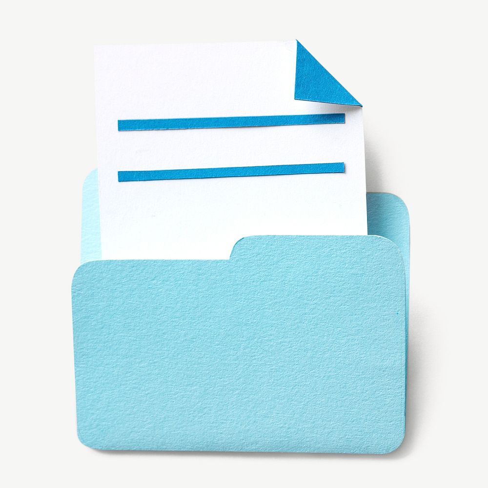 Blue document folder collage element | Premium PSD - rawpixel