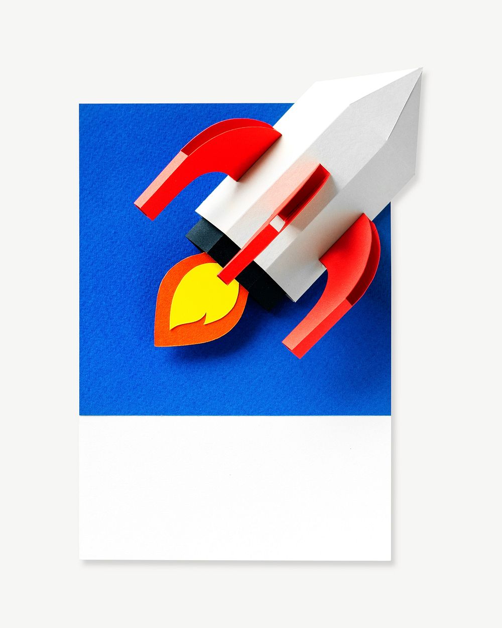 Paper rocket ship collage element | Premium PSD - rawpixel