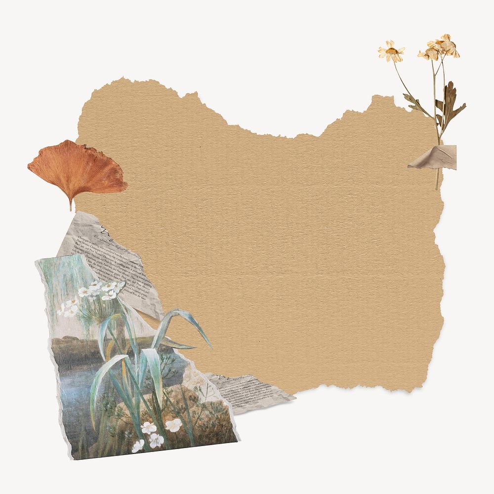 Autumn aesthetic ripped paper collage | Premium Photo - rawpixel