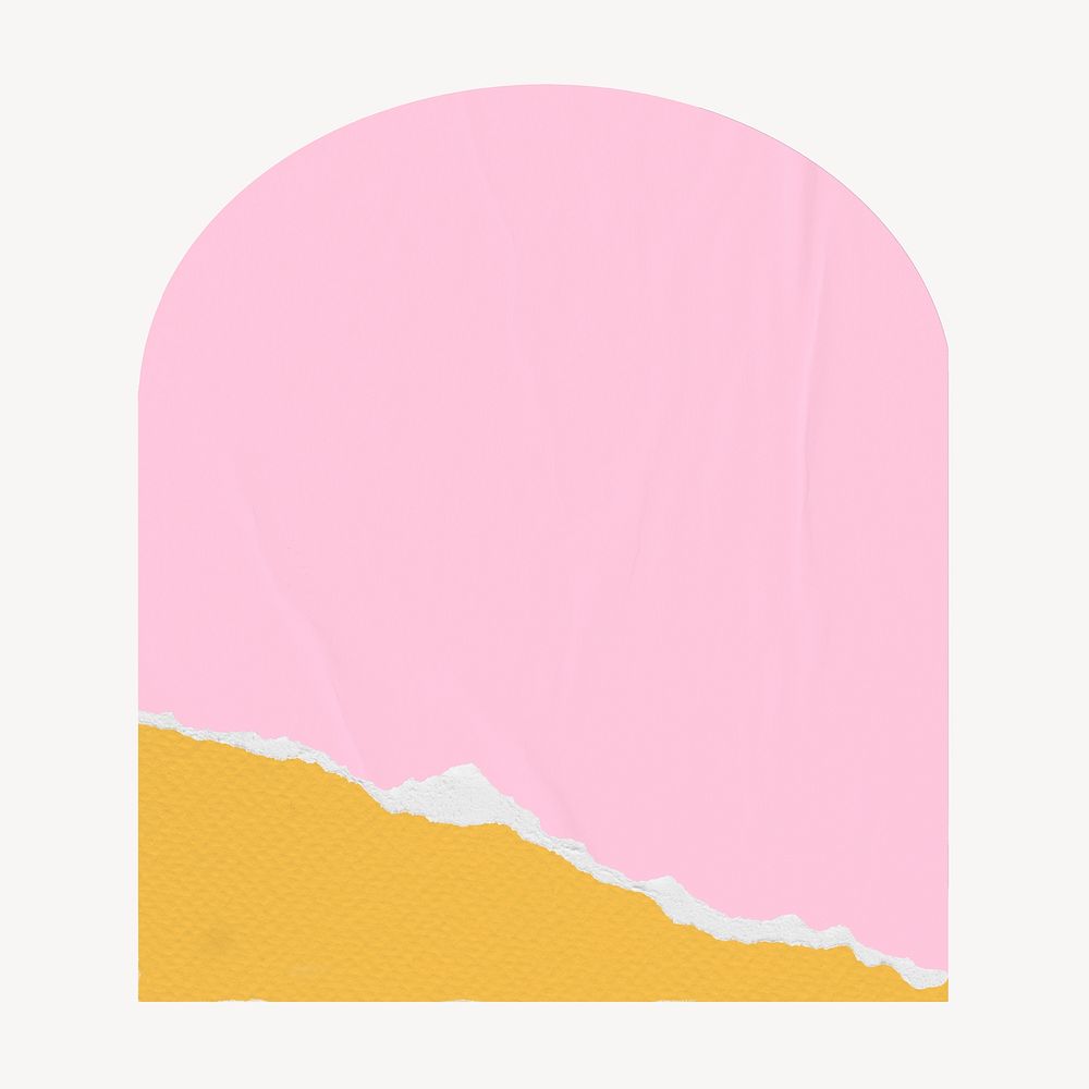 Pink ripped paper arch frame | Premium PSD - rawpixel