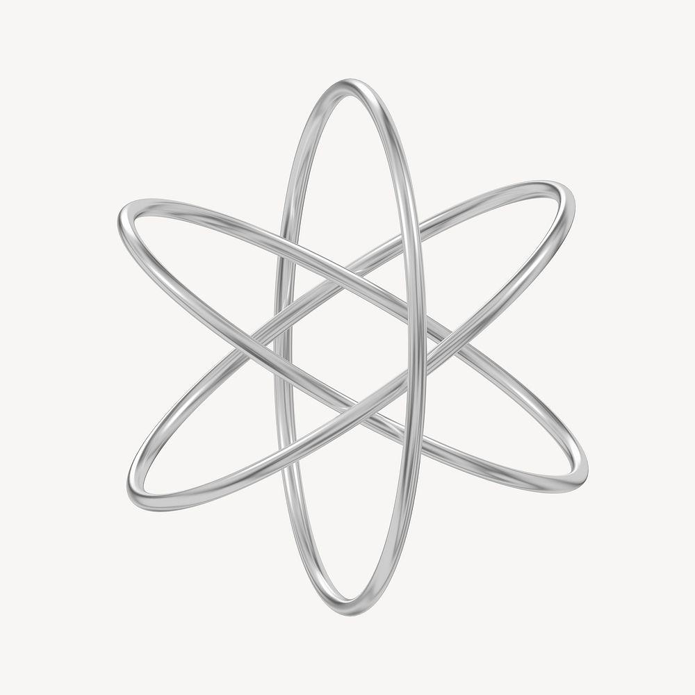 3D atom metallic icon | Premium Photo - rawpixel