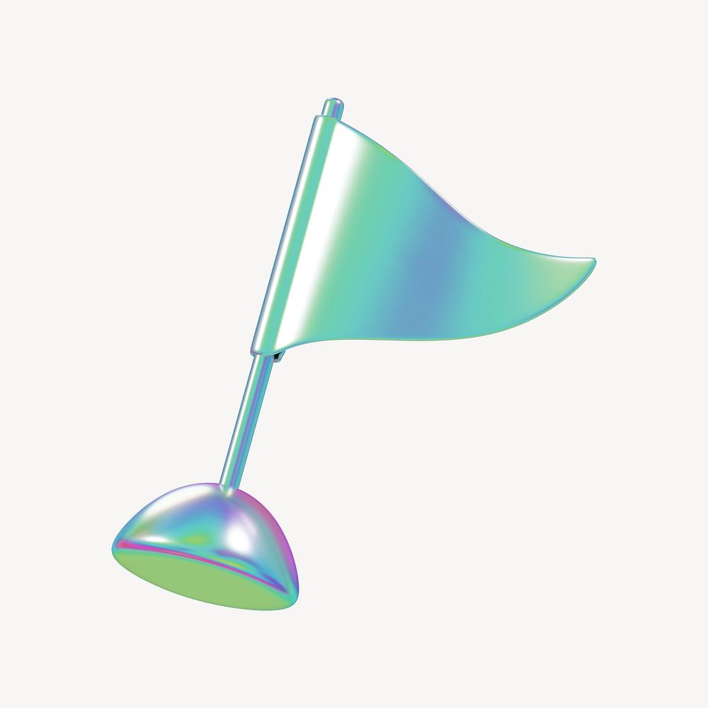 3D green flag element, digital | Premium Photo - rawpixel
