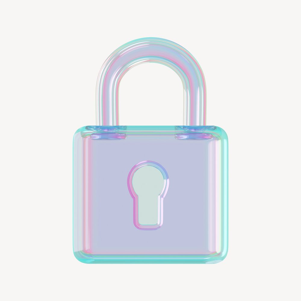 Holographic transparent padlock ion, cybersecurity | Premium Photo ...