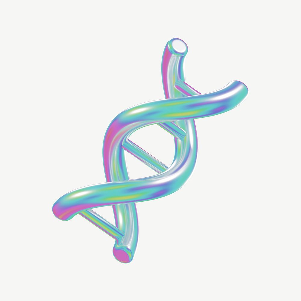 Holographic DNA helix biotechnology psd | Premium PSD - rawpixel