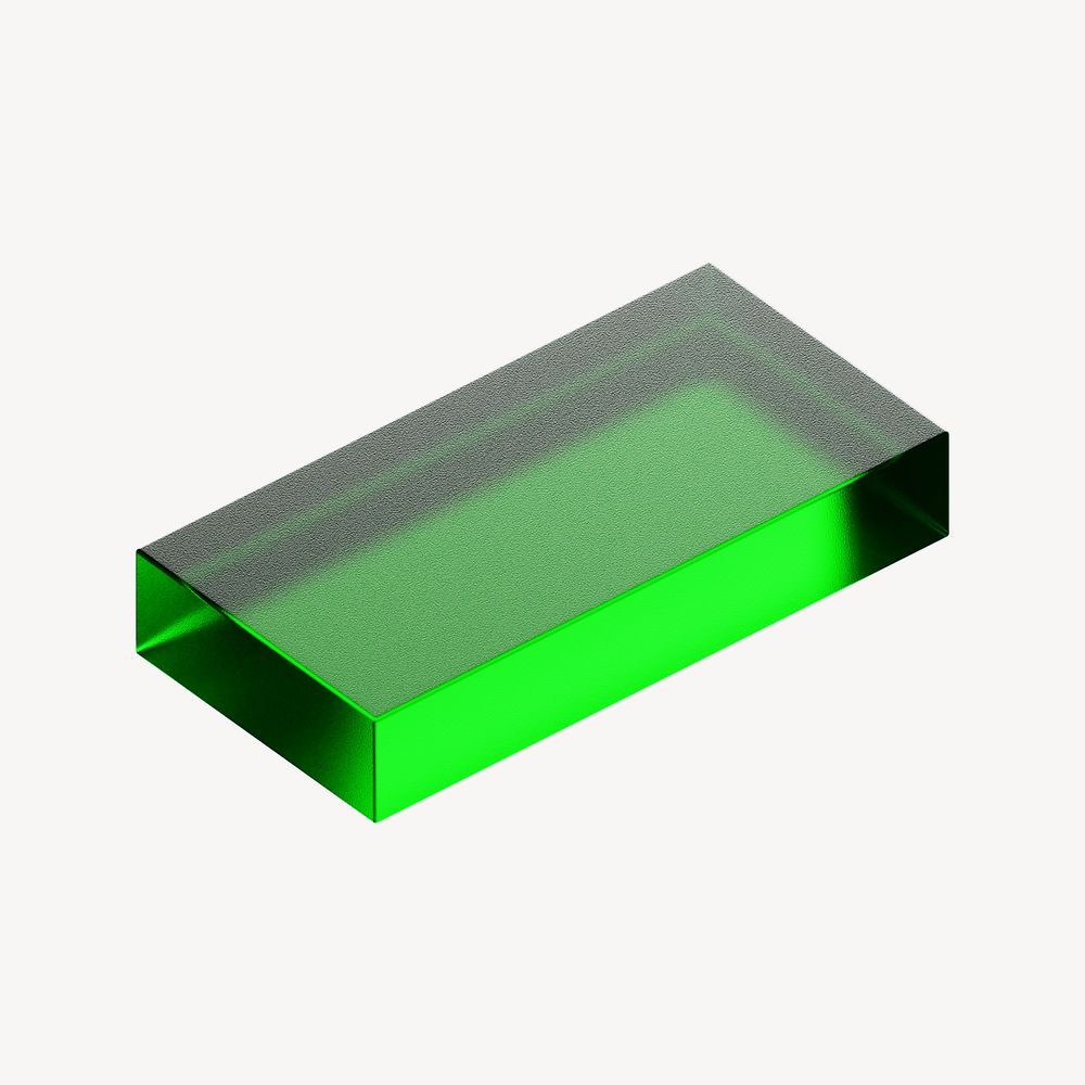 3D green cuboid, geometric shape | Premium Photo - rawpixel