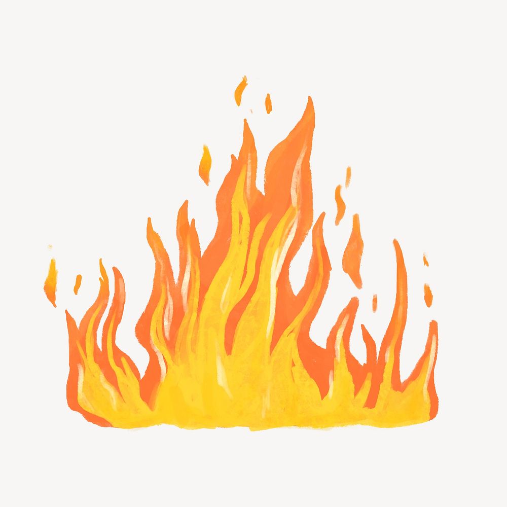 Fire flames, aesthetic paint illustration | Premium Photo Illustration ...