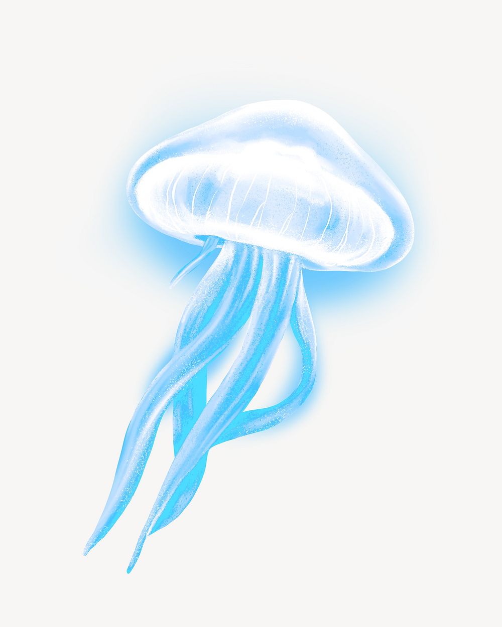 Neon blue jellyfish, animal illustration | Premium Photo Illustration ...