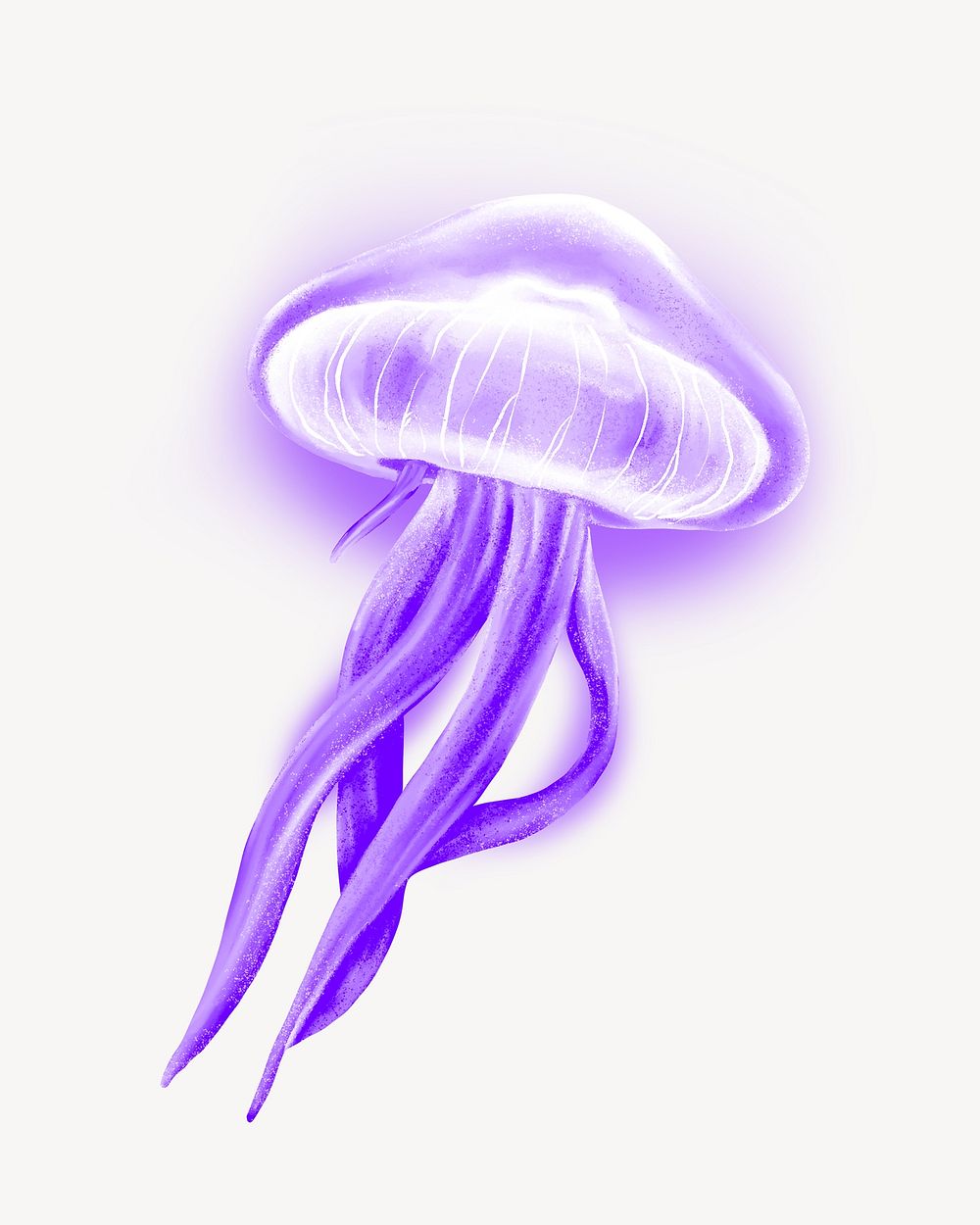 Neon purple jellyfish, animal illustration | Premium Photo Illustration ...