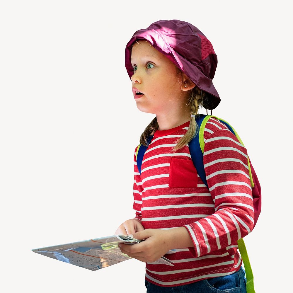 Adventure Girl Holding Map Isolated Premium Photo Rawpixel