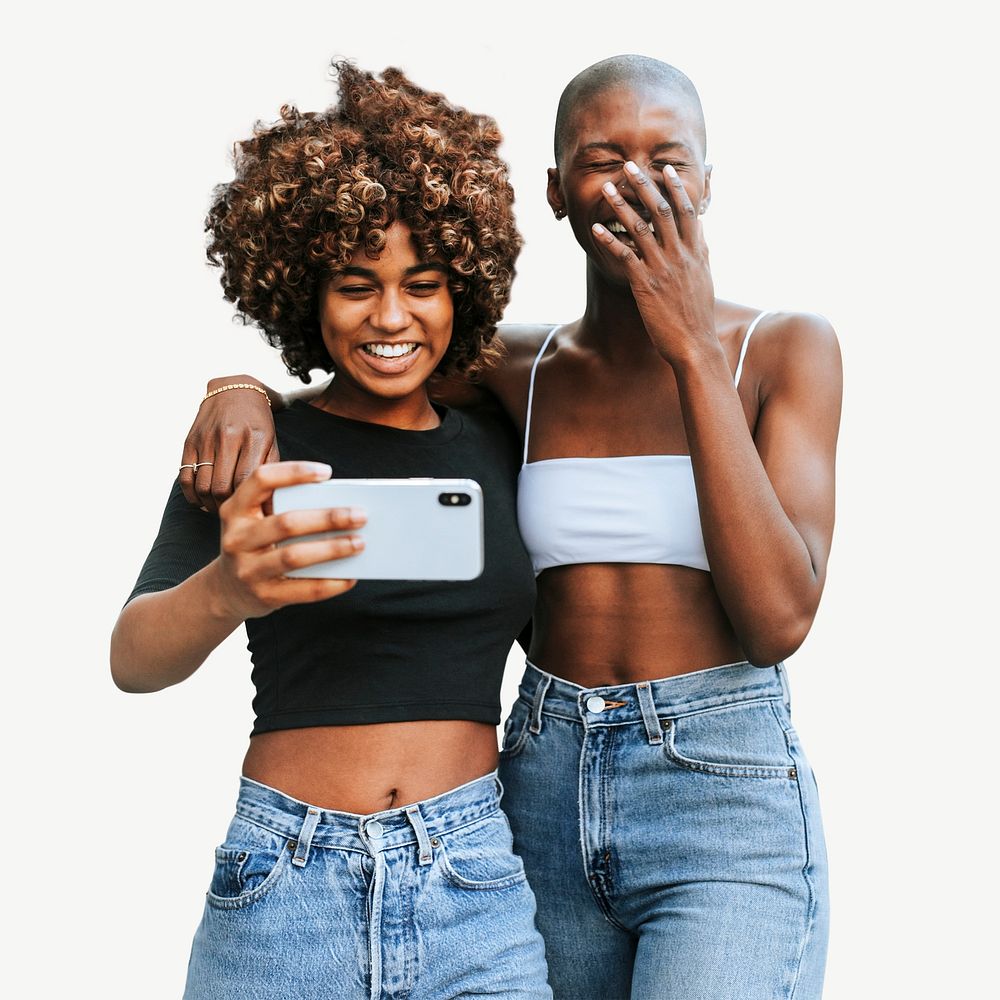 Girls making video call collage | Premium PSD - rawpixel