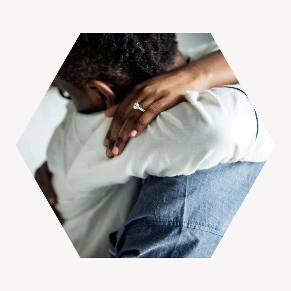 Romantic engagement hexagonal shaped badge | Free Photo - rawpixel