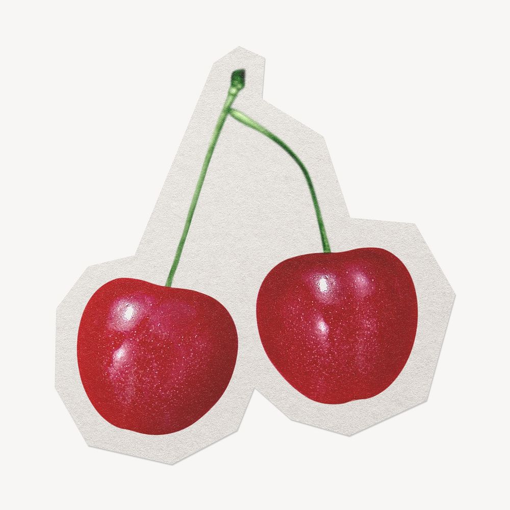 Red cherry paper element white | Free Photo - rawpixel