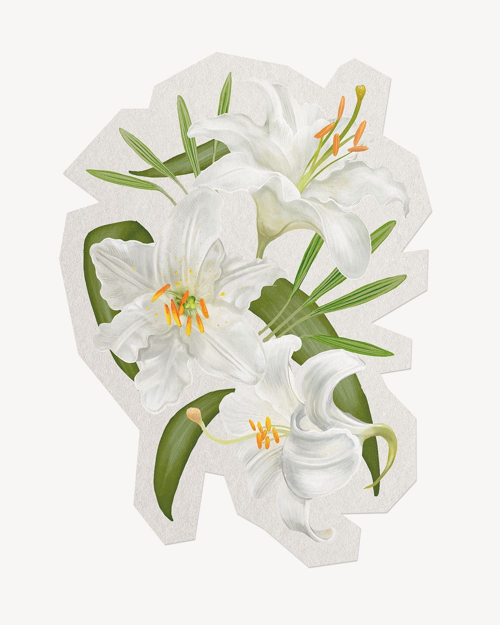 Lily flowers paper cut isolated | Free Photo - rawpixel