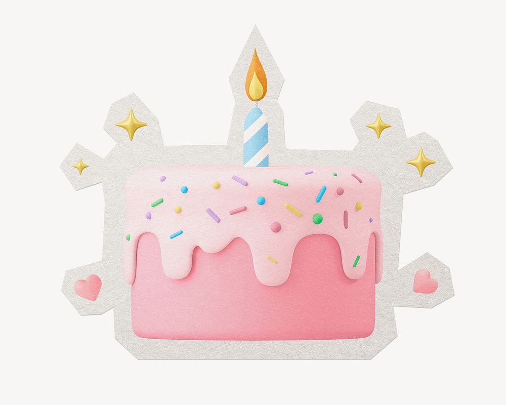 Birthday cake paper cut isolated | Free Photo - rawpixel