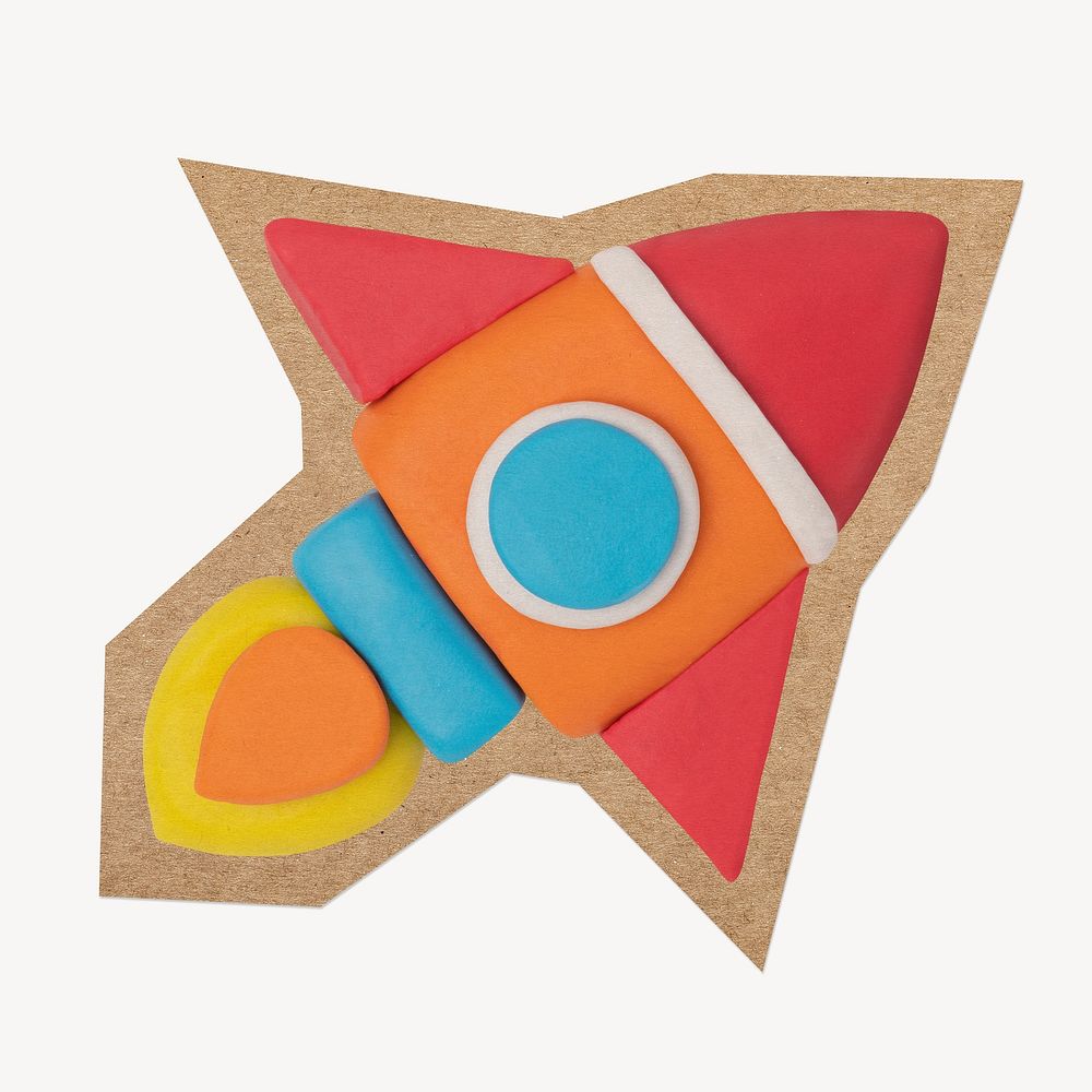 Rocket clay icon, cut paper | Premium Photo - rawpixel