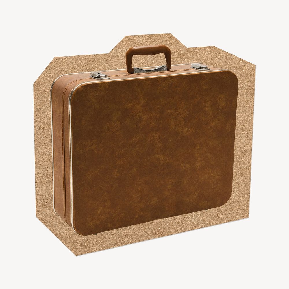 Vintage brown suitcase, cut paper | Free Photo - rawpixel