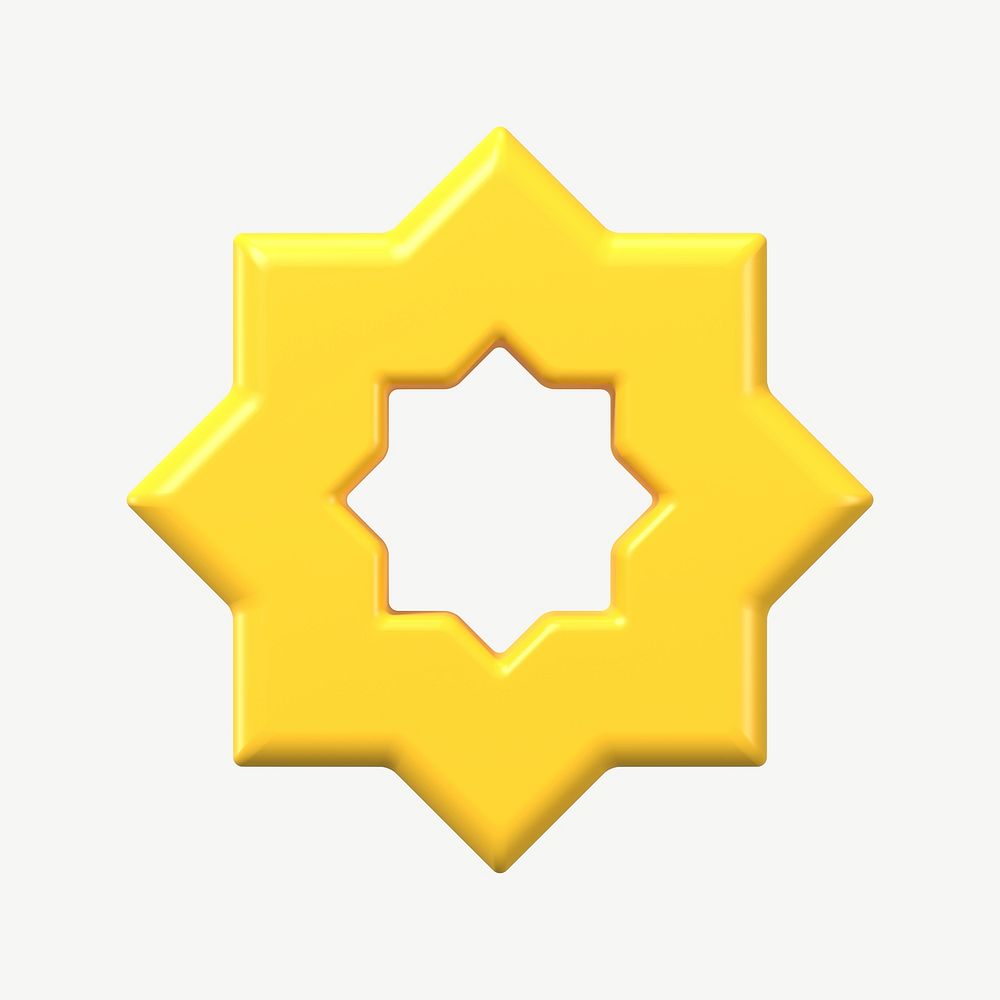 3D Islamic star sticker, gold | Premium PSD - rawpixel