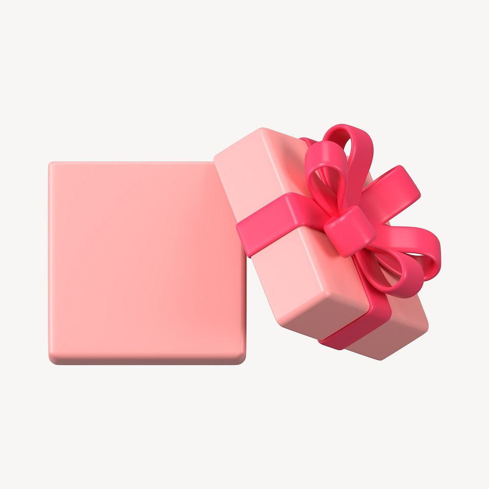 Pink gift box clipart, 3d | Free Photo Illustration - rawpixel