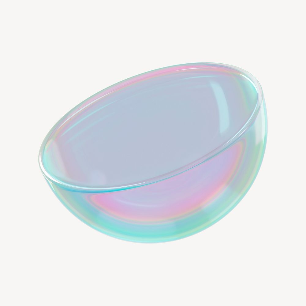 3D holographic half-sphere, geometric shape | Premium PSD - rawpixel