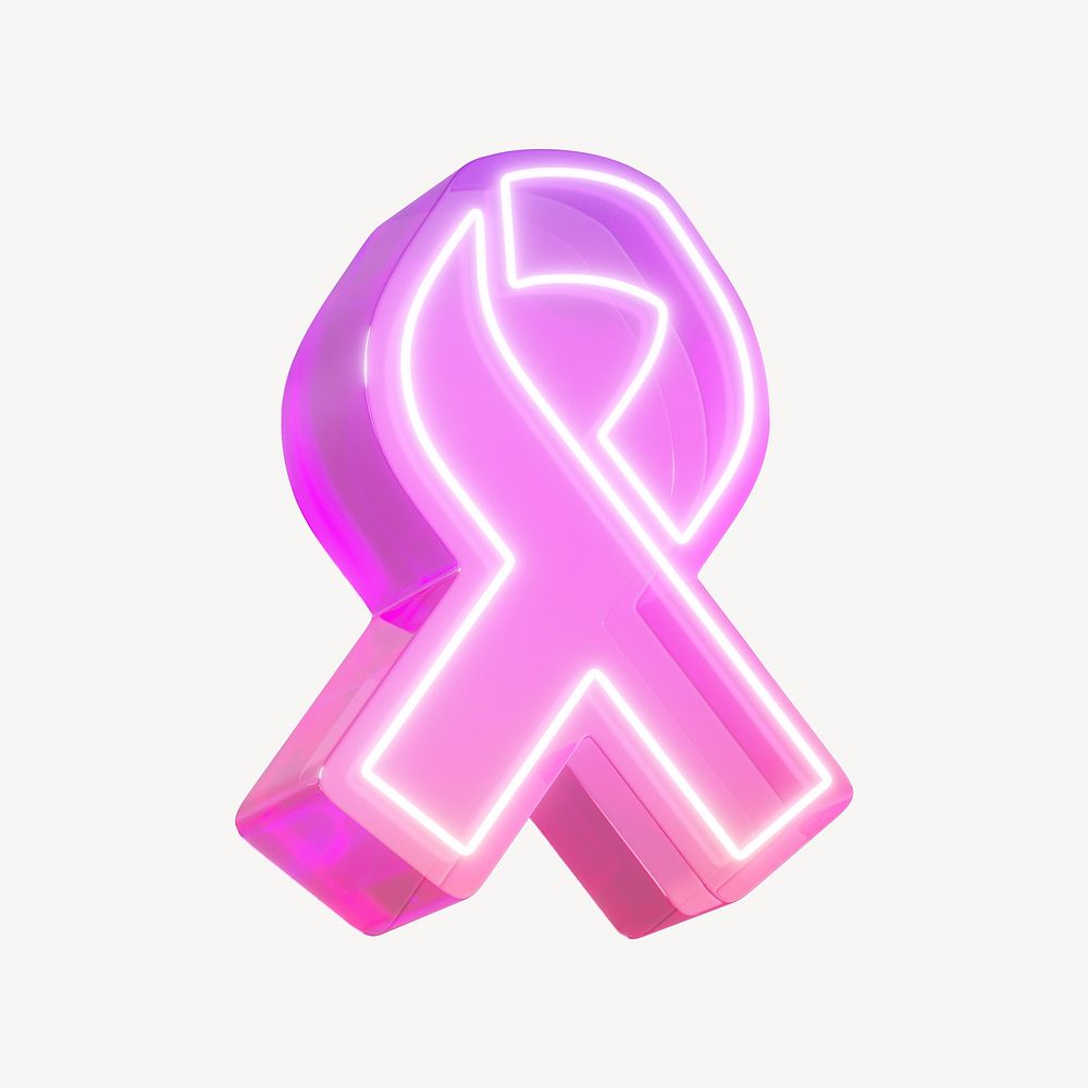 3D neon pink ribbon, breast | Free Photo - rawpixel