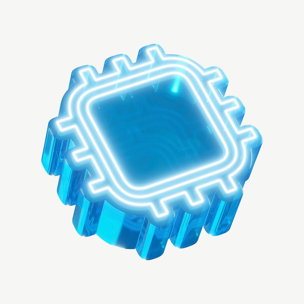 3D blue microchip, digital technology | Premium PSD - rawpixel
