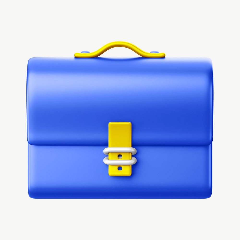 Blue business briefcase, 3D collage | Premium PSD - rawpixel