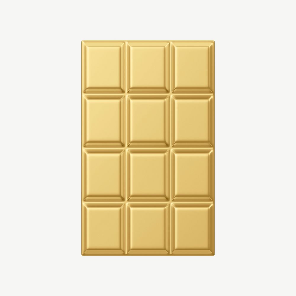 Gold chocolate bar, 3D food | Premium PSD - rawpixel