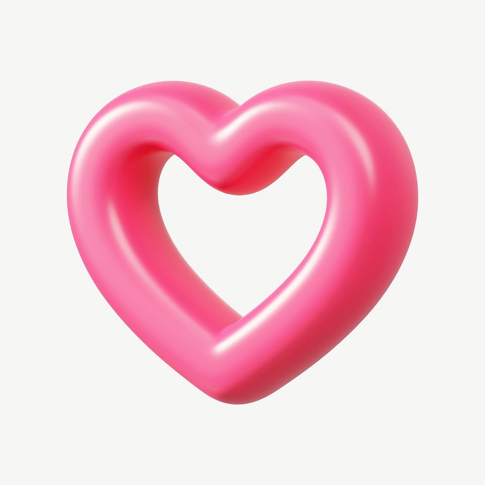 Pink heart, 3D collage element | Premium PSD - rawpixel