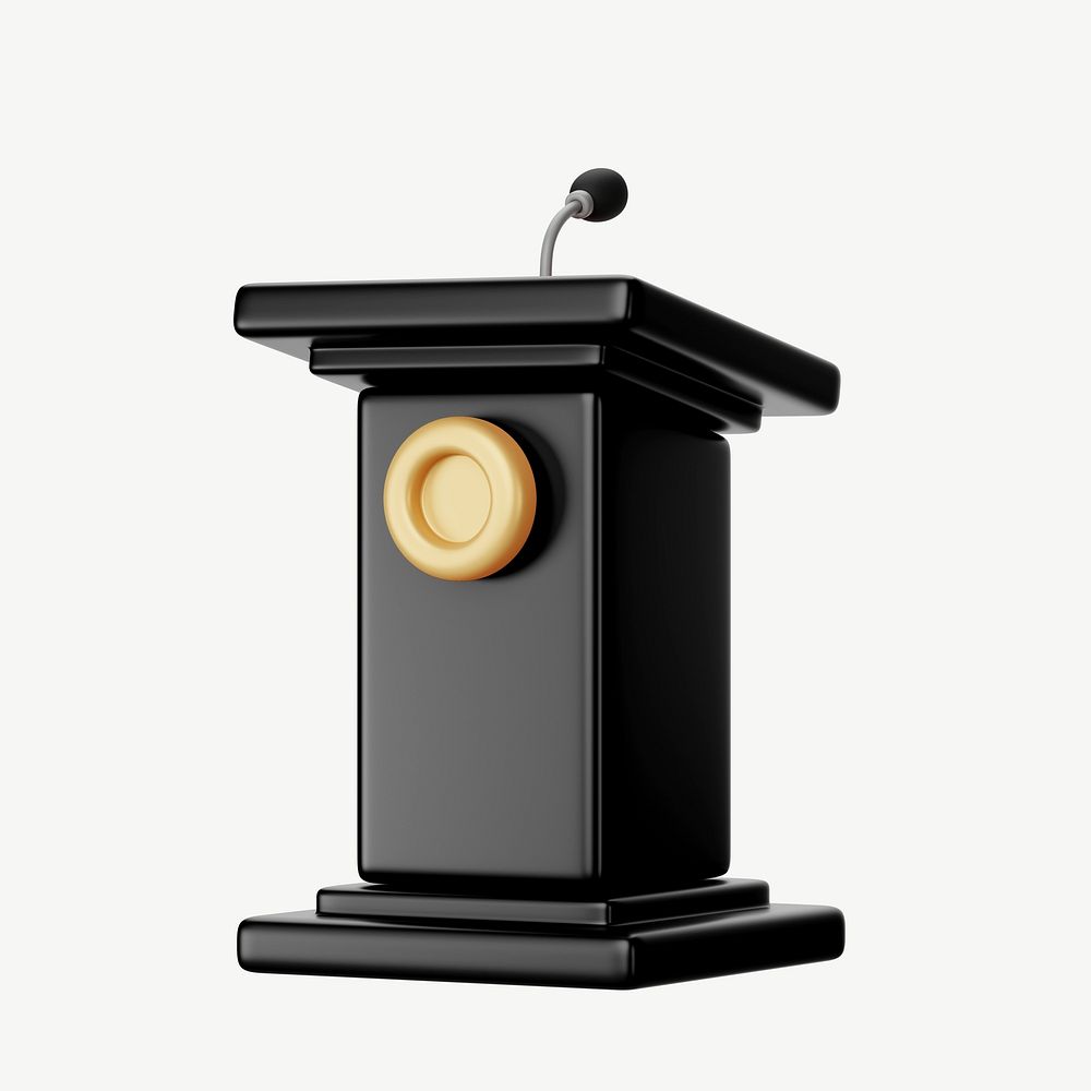 Black speaker podium, 3D collage | Premium PSD - rawpixel