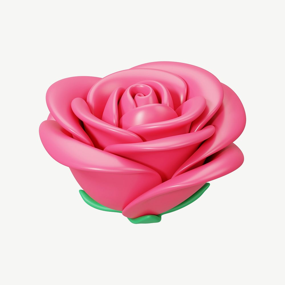 Pink rose flower, 3D collage | Premium PSD - rawpixel