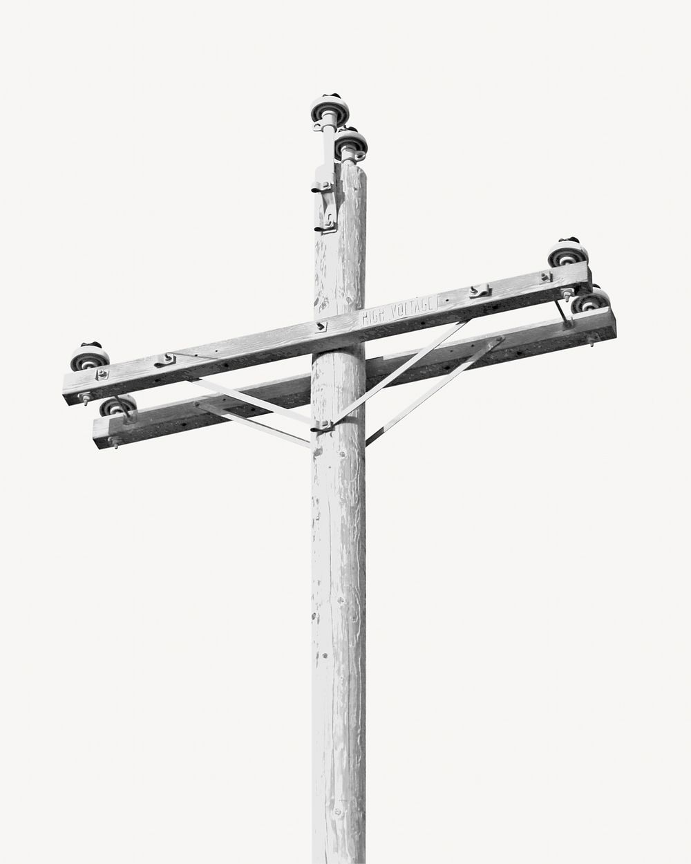 Wooden electric pole isolated image | Free Photo - rawpixel