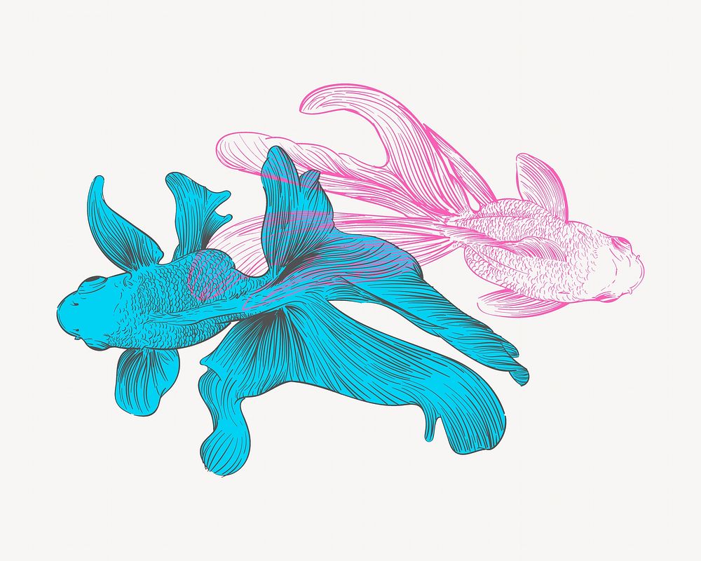 Two fishes, illustration isolated image | Free Photo Illustration ...