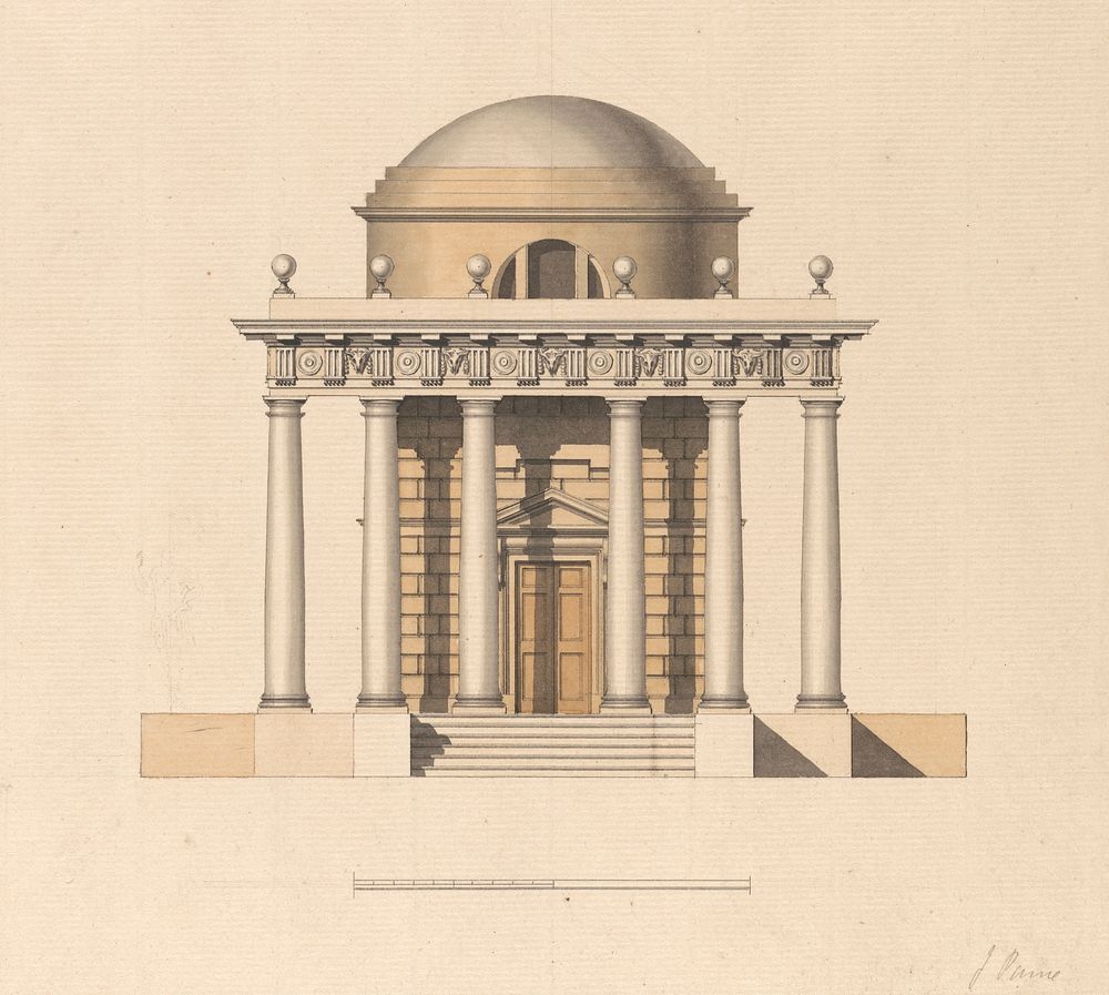 Design Circular Domed Temple: Elevation | Free Photo - rawpixel