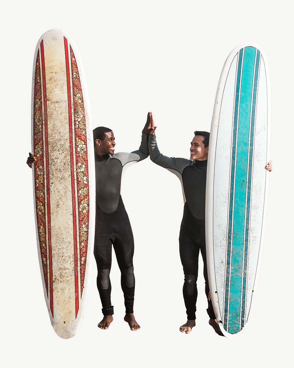Happy surfers high five collage | Premium PSD - rawpixel