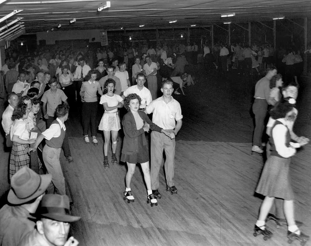 Roller Skating Rink 1945 Oak | Free Photo - rawpixel