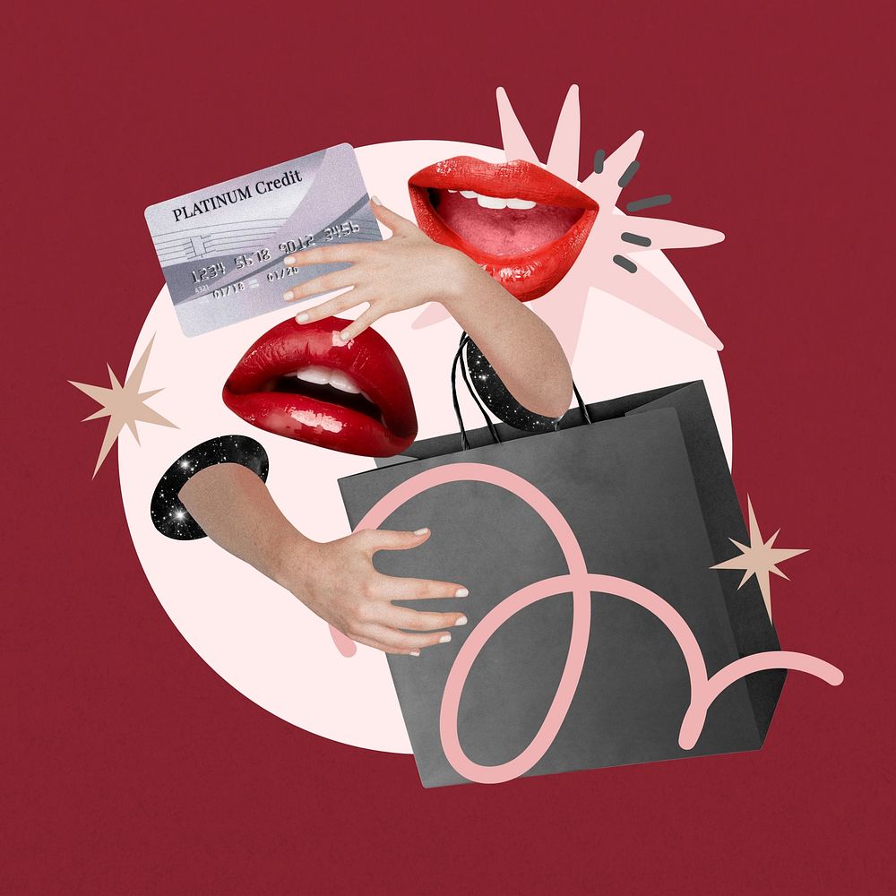 Shopaholic aesthetic, creative shopping collage | Premium Photo - rawpixel