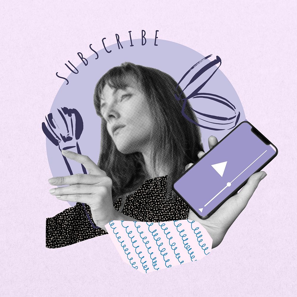 Beauty vlogger influencer, creative collage | Premium Photo - rawpixel