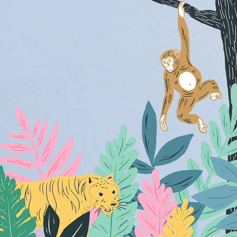 Wild animals blue background, wildlife | Premium Photo - rawpixel