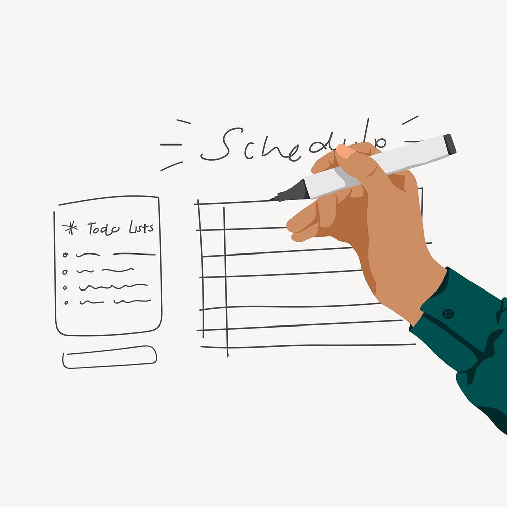 Business schedule, hand vector illustration | Premium Photo ...