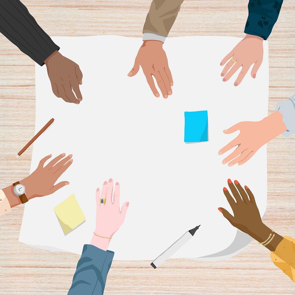 Business meeting, brainstorming vector illustration | Premium Photo ...