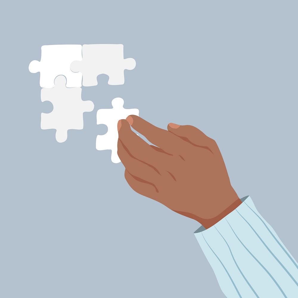 Hand playing puzzle vector illustration | Premium Photo Illustration ...