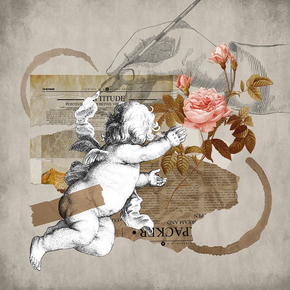 Vintage cupid collage, paper crafts | Premium Photo Illustration - rawpixel