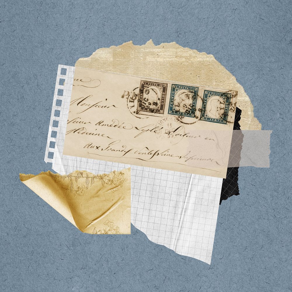 Vintage handwritten letter ephemera paper | Premium Photo Illustration ...