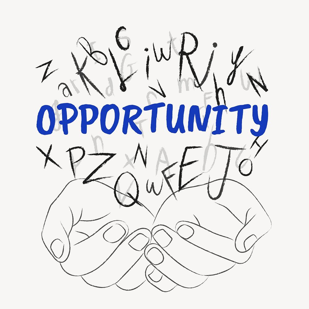 Opportunity word typography, hands cupping | Premium Photo - rawpixel